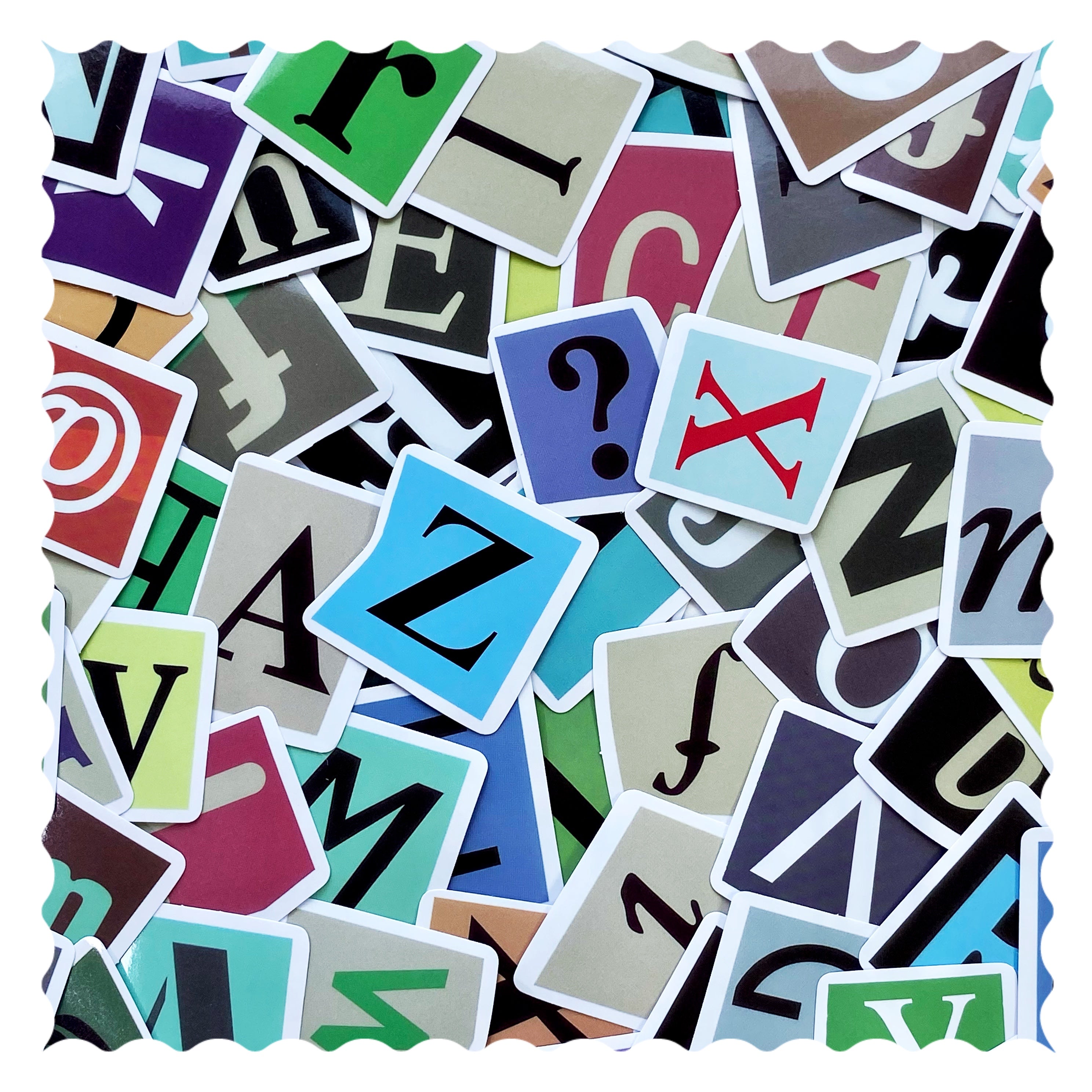 ALPHABET & SYMBOL CUT OUTS (STICKER PACK 100 PCS) – Chappy Slimes