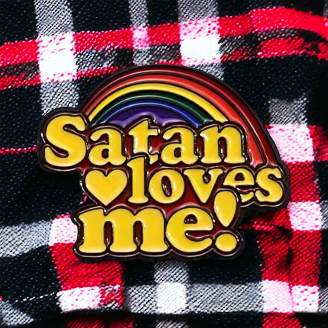 SATAN LOVES ME ENAMEL PIN – Chappy Slimes